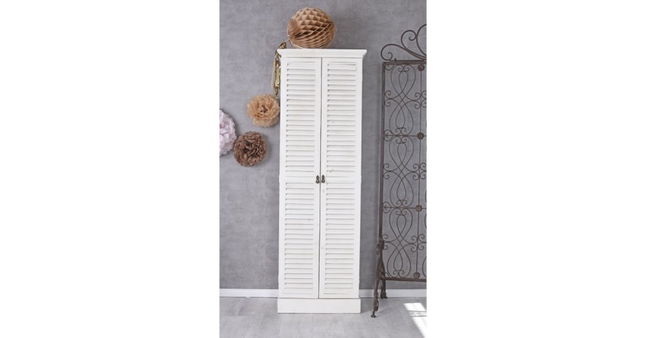 Dulap pentru papuci din lemn masiv alb cu sapte rafturi MXA059, Comode ...