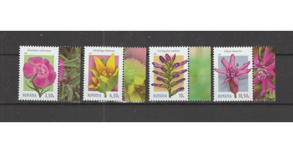 ROMANIA 2022 PLANTE ENDEMICE din Muntii Carpati - serie 4 timbre LP ...
