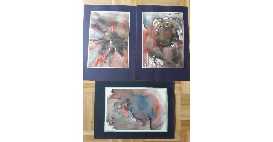 NR 3 PICTOR DIN TIMISOARA BANAT LOT 5 ACUARELE PATERA ROBERT / TREBOR ...