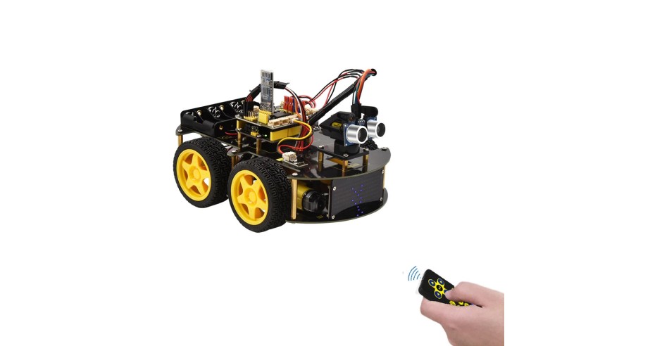 Kit Masina 4WD inteligenta cu display LED pentru Arduino Robot STEAM ...