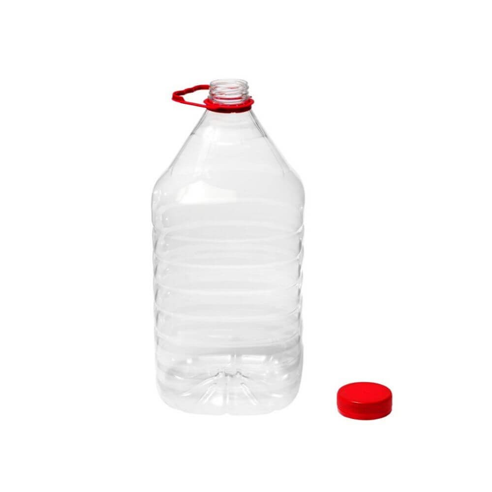 Bidon Pet Sterk, 10 L, Transparent, Capac Rosu, Bidon Plastic, Bidon ...