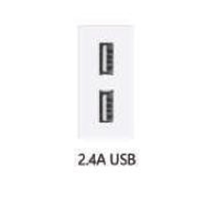 Priza 2 mufe USB PNI UB20 5V 2.4A incastrabila in rama din sticla 1/2 ...