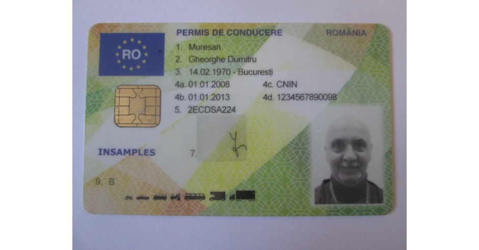 Rar! Probă/mostră permis românesc de conducere cu cip | arhiva Okazii.ro