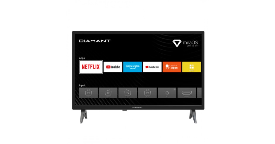 Televizor Diamant LED, 60 cm, HD, Smart TV, Screen Mirroring, 50 Hz, Wi ...