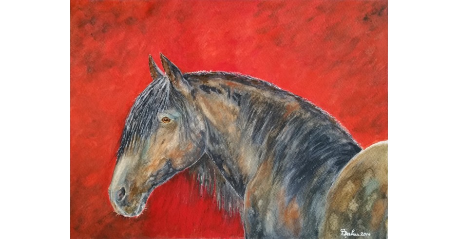 Acuarela studiu cal - tablou tablouri pictura picturi grafica desen ...