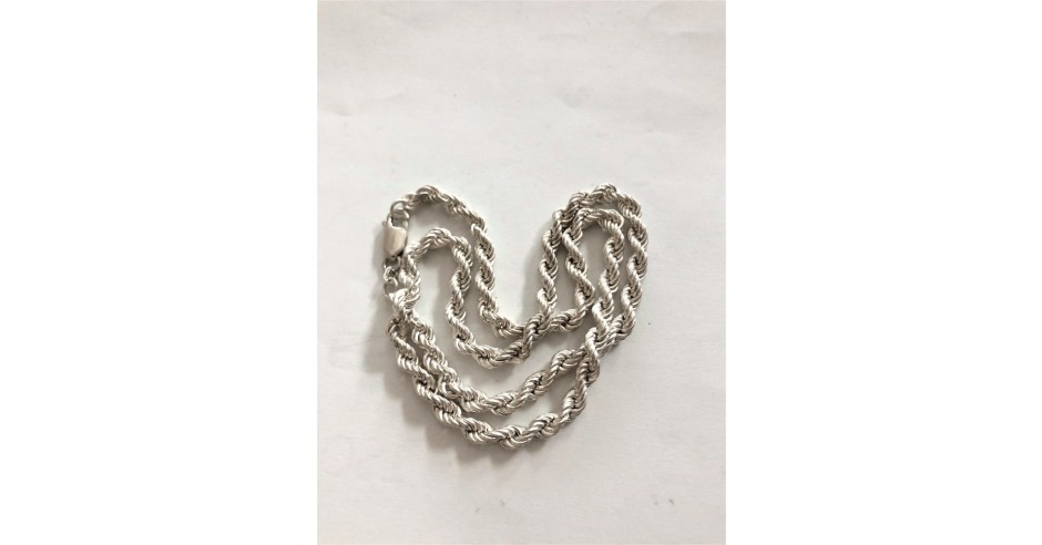 LANT Colier Argint Masiv 16.93 gr 45 cm Model Rasucit | arhiva Okazii.ro