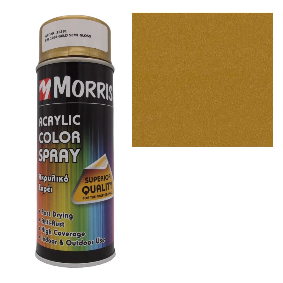Spray vopsea aurie, RAL 1036, semi lucios, Morris, 400 ml, acrilica, cu ...