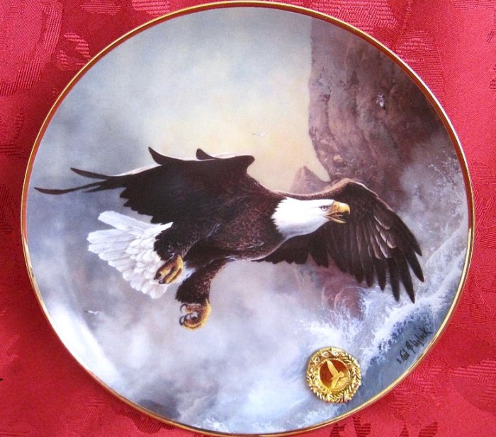 FARFURIE PORTELAN FRANKLIN MINT COLECTIA LIBERTY'S MONARCH VULTUR ...