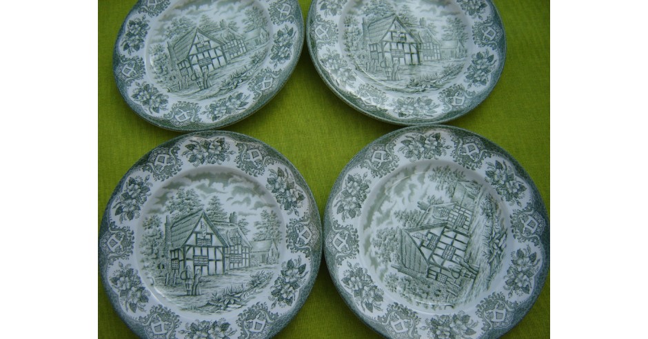 Portelan englezesc Ironstone Staffordshire, lot de 4 farfurioare ...