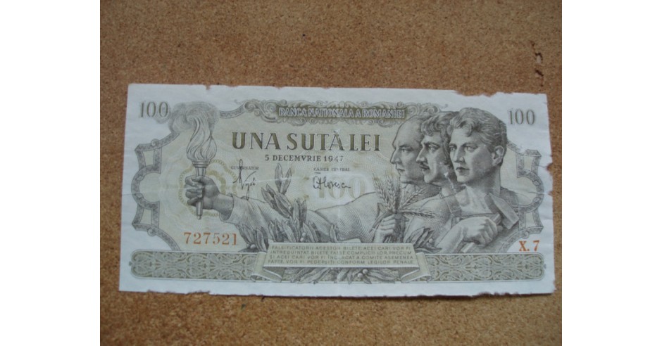 ROMANIA - LOT 100 LEI 1945 PLUS 100 LEI 1947 DETERIORATA B1.2 | Okazii.ro