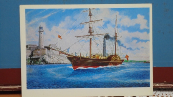 VAPOR CU VELE SI MOTOR CU ABUR, "COLON " - CONSTRUIT IN 1851 LA HAVANA ...