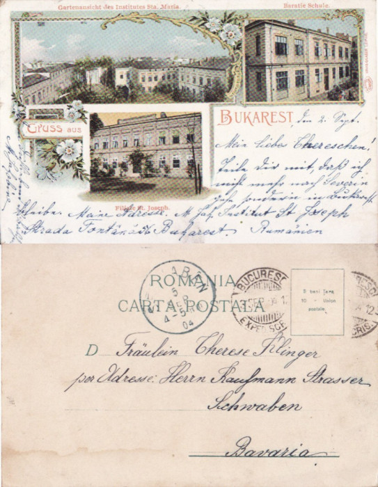 Bucuresti -Baratia, Institutul Sf. Maria,Sf.Iosif-litofrafie ...
