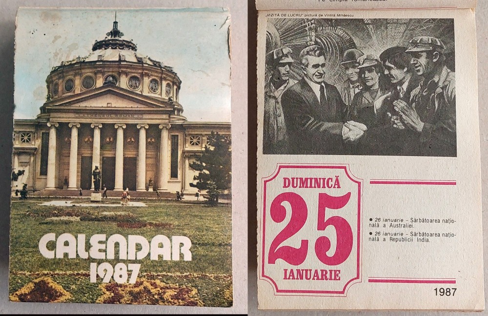 1987 Calendar 365 file din Epoca de Aur, Editura Politica, propaganda ...