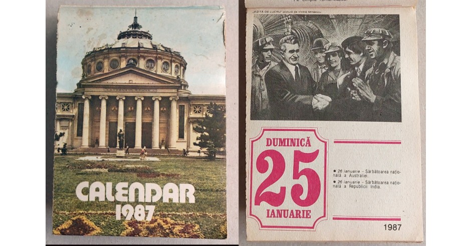 1987 Calendar 365 file din Epoca de Aur, Editura Politica, propaganda ...