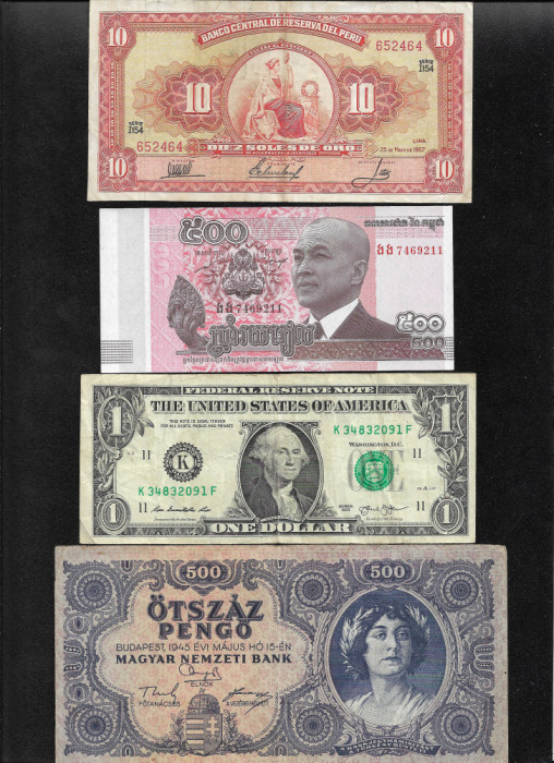 Set #100 15 bancnote de colectie (cele din imagini), America Centrala ...