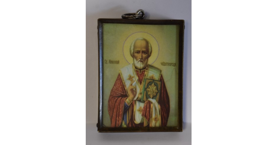 Iconita / Icoana Sfantul Nicolae - litografie perioada interbelica ...