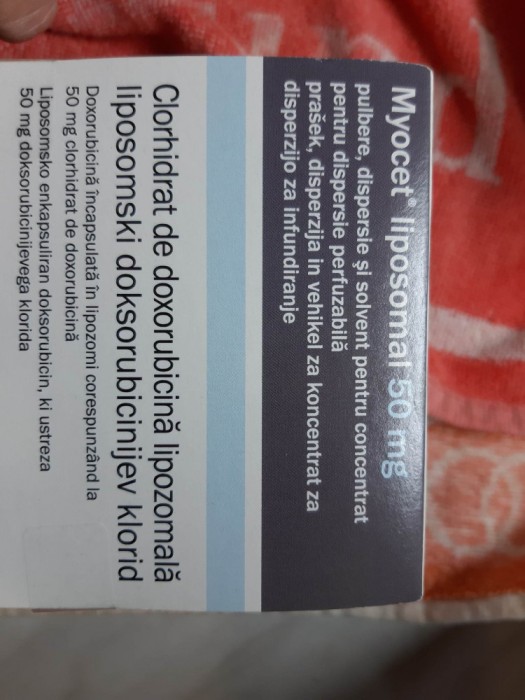 Medicament MYOCET pentru dispersie perfuzabila, conține substanța ...