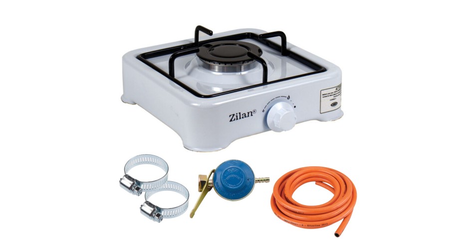 Aragaz 1 ochi Zilan ZLN 0018_W + 2M furtun de gaz + Ceas butelie + 2 ...