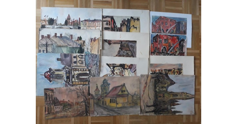 IMAGINI DIN TIMISOARA LOT 13 ACUARELE PATERA ROBERT / TREBOR RARE ...