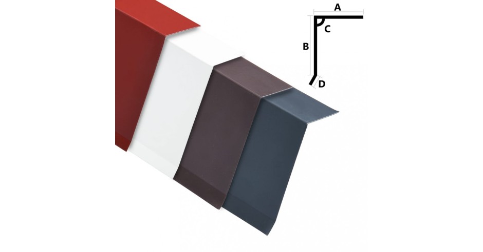 Placi bordura acoperis in L, 5 buc, antracit, 170 cm, aluminiu | arhiva ...