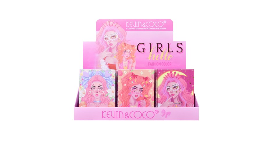 Set 3 Palete de Machiaj, KEVIN & COCO, Pink Barbie Girl. Fard de ...