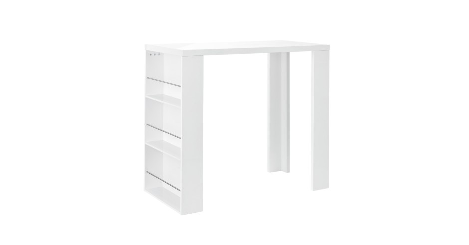 Blat bar Bartha cu rafturi incorporate alb [en.casa] HausGarden Leisure ...