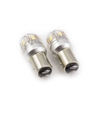 Set becuri LED auto frana P21/5W BA15D dublu filament 12-24V 880lm ...