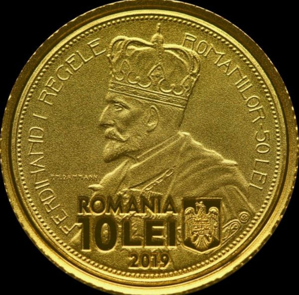 Moneda aur 24 k - 10 lei Istoria aurului, Regele Ferdinand | arhiva ...