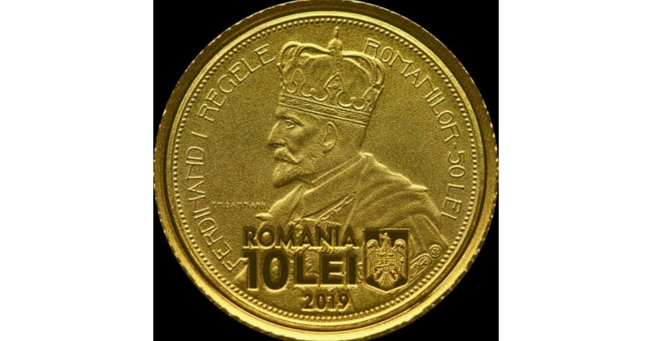 Moneda aur 24 k - 10 lei Istoria aurului, Regele Ferdinand | arhiva ...