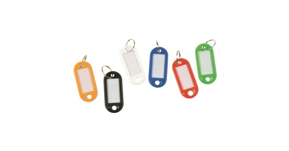 Set 20 Brelocuri cu Eticheta pentru Chei, 50x20 mm, Diverse Culori, Tag ...