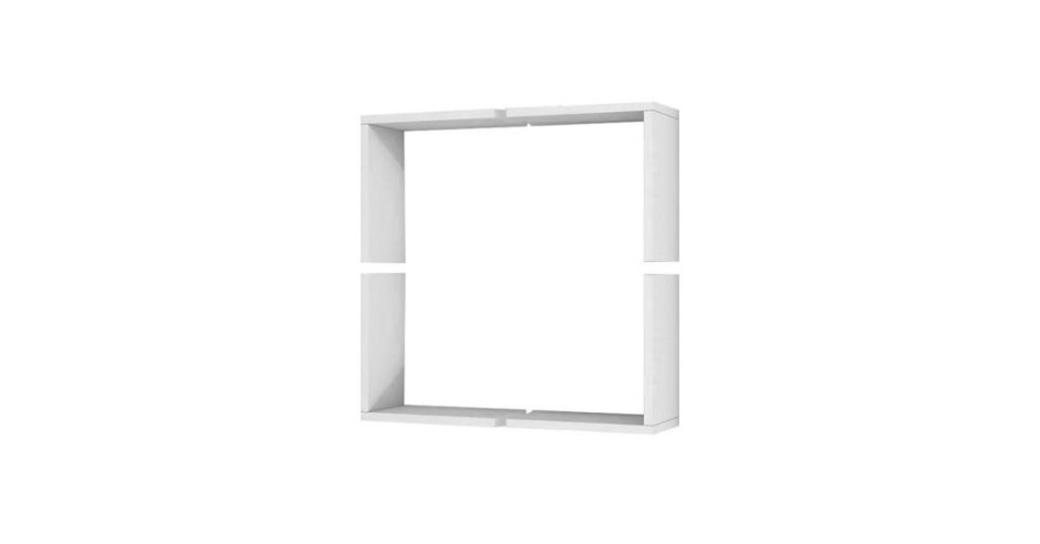 Raft decorativ perete, modular, suspendat, pal melaminat, alb, 62 ...