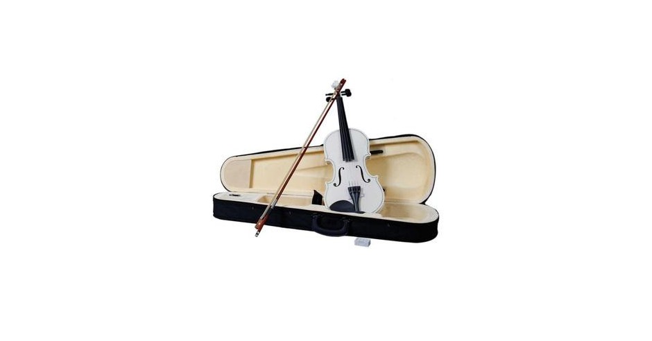 SET COMPLET VIOARA MARE 4/4 CULOAREA ALBA CU ARCUS,VALIZA,SACAZ INCLUSE ...
