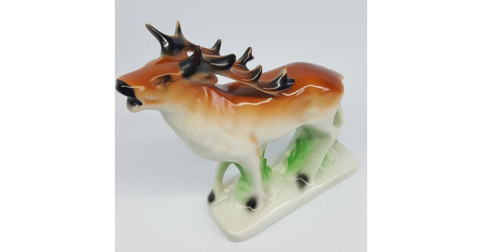 Cerb bibelou portelan romanesc vechi, vintage | Okazii.ro