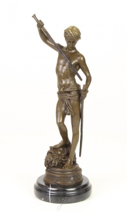 David- statueta din bronz pe soclu din marmura JK-38, Religie | Okazii.ro