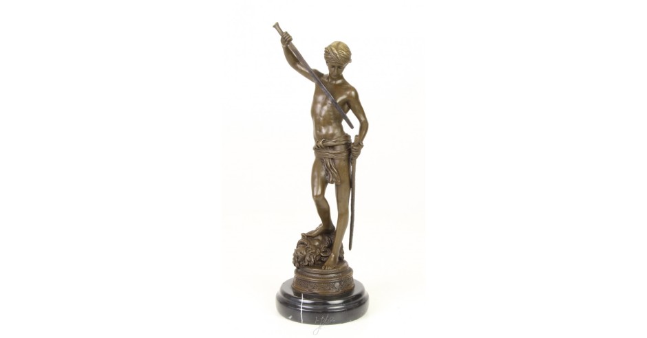 David- statueta din bronz pe soclu din marmura JK-38, Religie | Okazii.ro