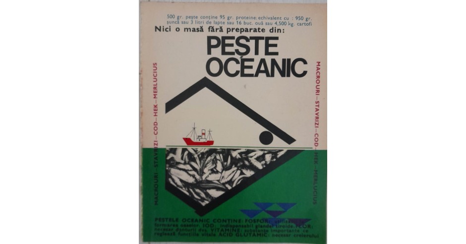 1973 Reclama PESTE OCEANIC, comunism, alimentatie rationala ceausescu ...