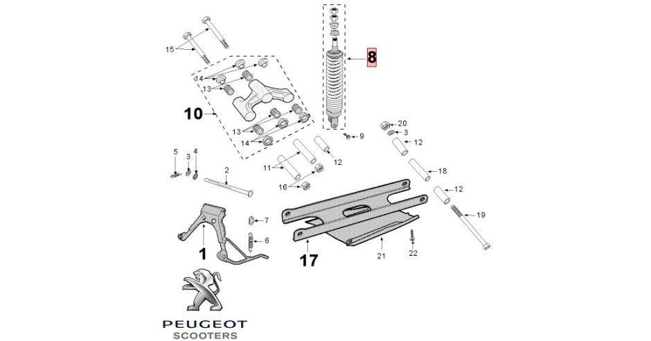 Telescop spate original Peugeot Jet force - Jet Force C-Tech - Jet ...
