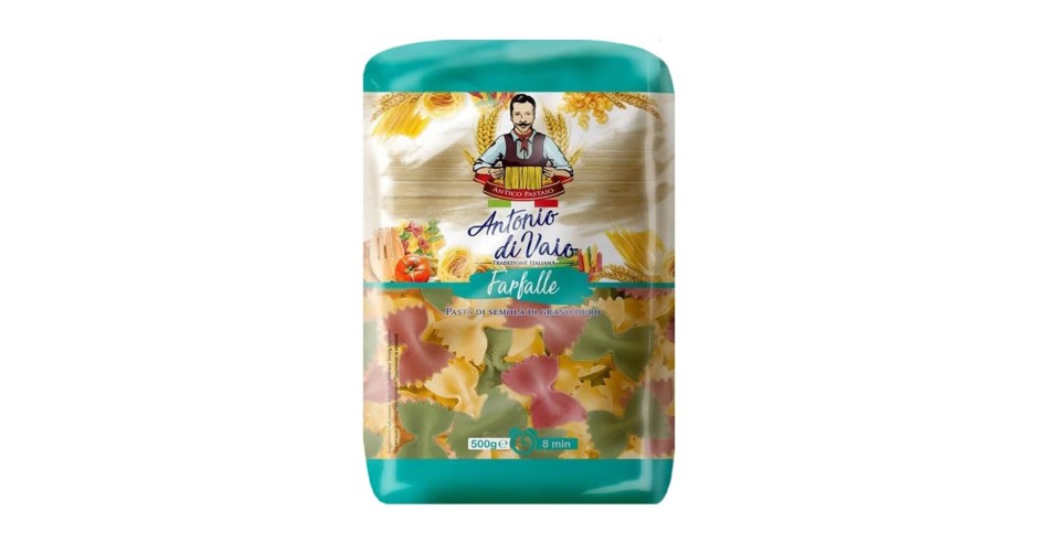 Paste Antonio Di Vaio Farfalle Tricolore, 500g, Paste Grau, Paste Grau ...
