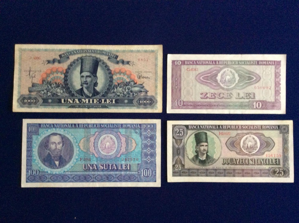 Bancnote Romania - Lot bancnote romane?ti - starea care se vede (4 ...