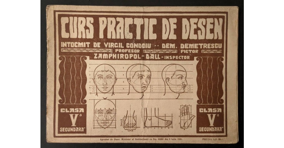 Curs Desen 1931, Clasa V, Zanfiropol Dall, Demetrescu, Condoiu, Manual ...