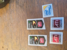 5x Sticker insigna emblema autocolant eticheta AMD ATI pt laptop PC ...