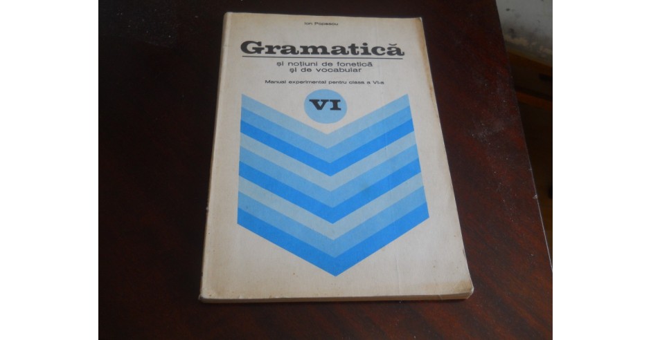 Gramatica.Manual pentru clasa a VI - Ion Popescu, 1974, Clasa 6 ...