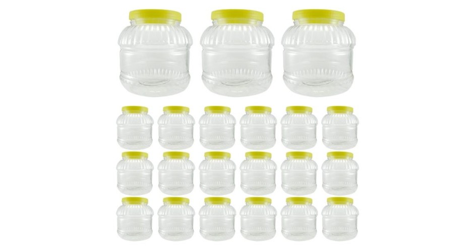 Borcan din plastic cu capac, Pachet 21x3L | Okazii.ro