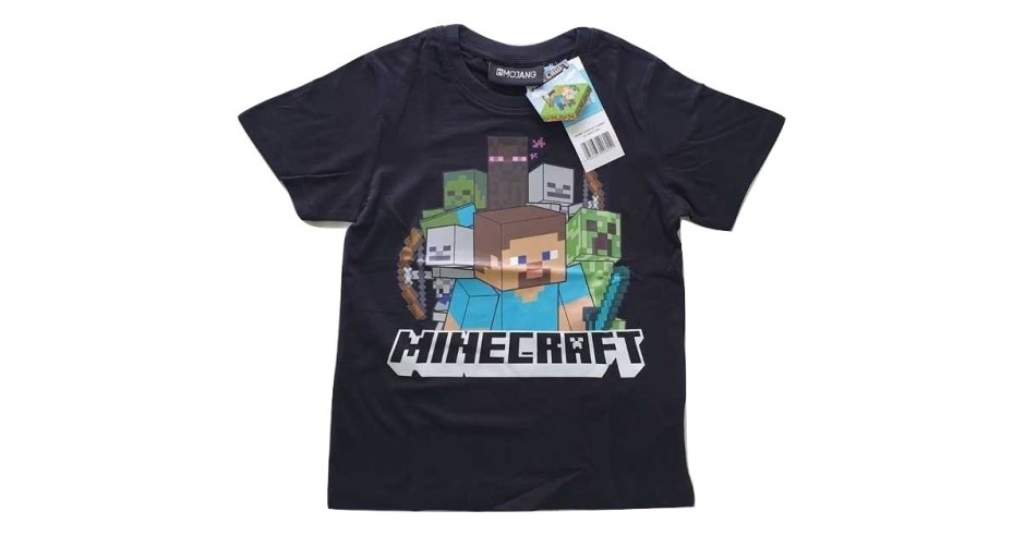 Tricou Minecraft ORIGINAL Steve, 9-10 sau 11-12 ani + Bratara CADOU ...