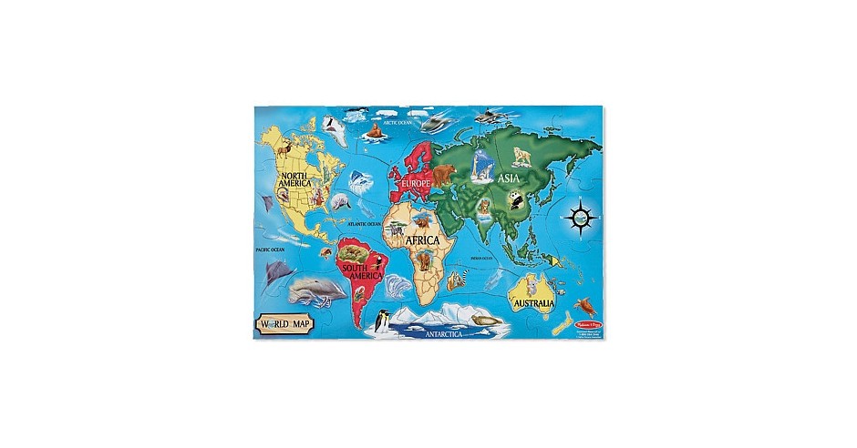 Puzzle de podea Harta Lumii World Map Melissa and Doug | arhiva Okazii.ro