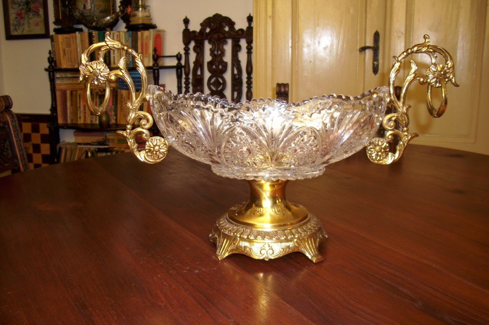 fructiera cristal si bronz | arhiva Okazii.ro