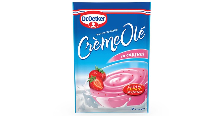 Creme Desert Ole Dr. Oetker, 75 g, Aroma Capsuni, Creme pentru Desert ...