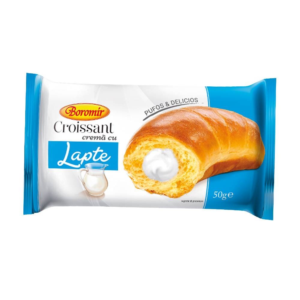 Croissant cu Crema de Lapte Boromir, 50 g, Croissant cu Lapte ...