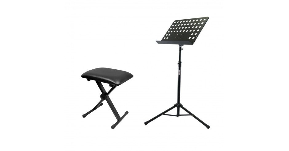 Scaun pian si Stativ Partitura, Trepied Suport caiet note + Taburet ...