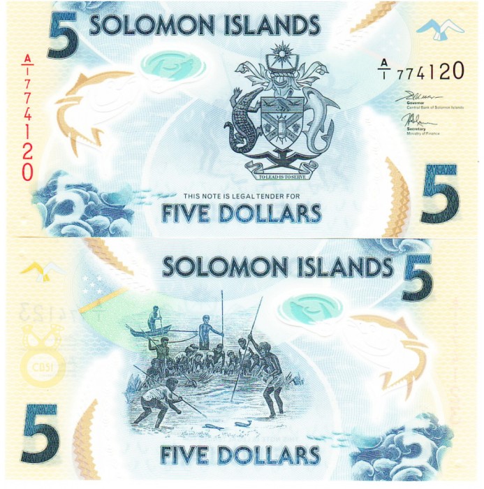 Insulele Solomon 5 Dollars 2019 P-W38(1) Polimer UNC | Okazii.ro